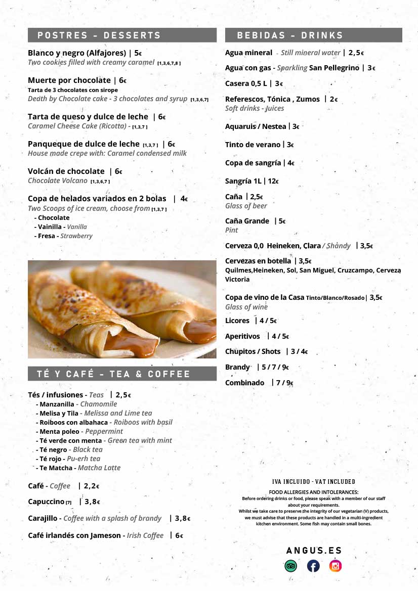 ANGUS Torrequebrada - Menu