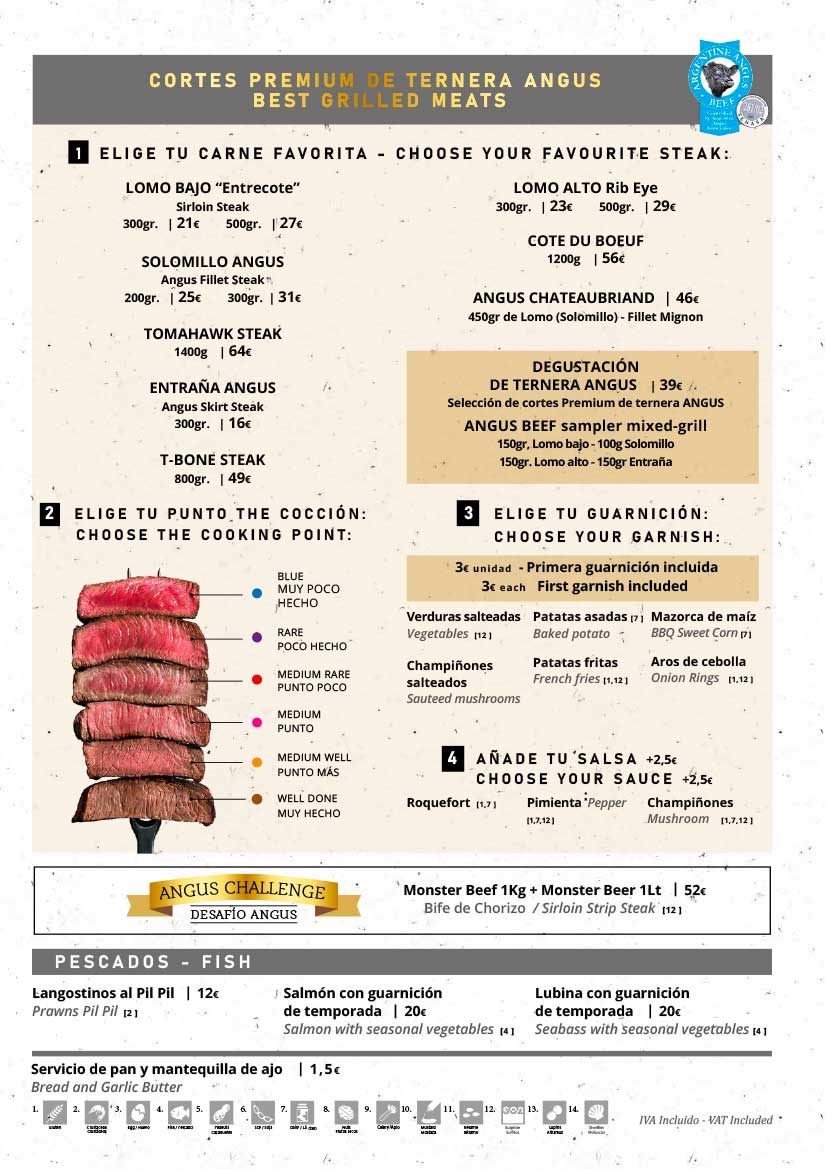 ANGUS Torrequebrada - Menu
